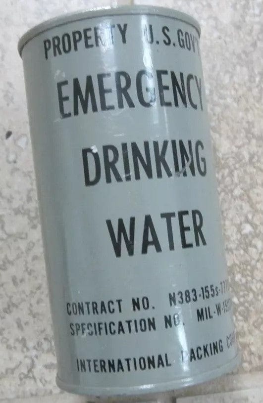 US Civil Defense Government Issue Emergency Drinking Water cans full ...