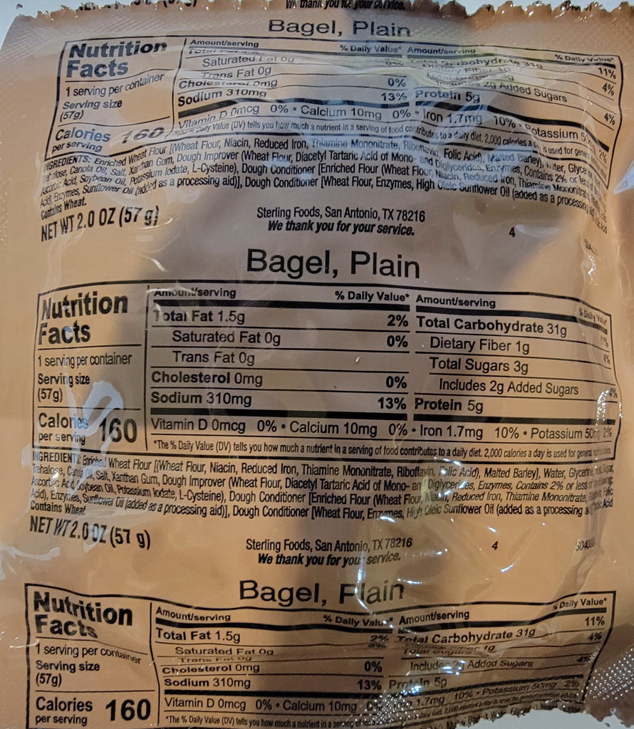 USA MRE Bagel 12 pack | Foreign and International MREs | Foreign MREs ...