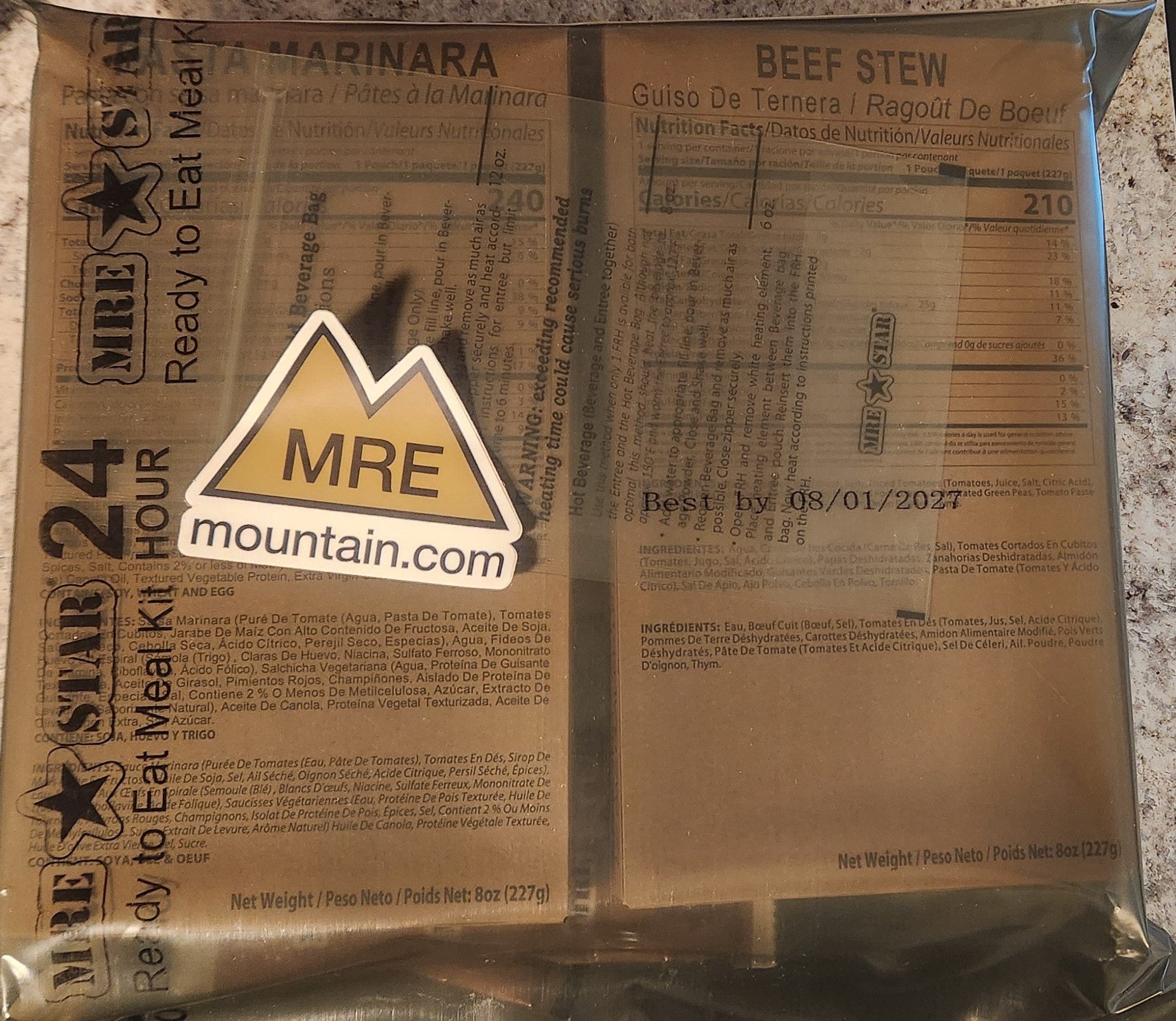 24 hour MRE Made in USA Best by 2027 | Foreign and International MREs