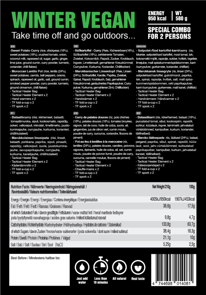 Tactical Foodpack Special Edition Winter Vegan Ration | Foreign and ...