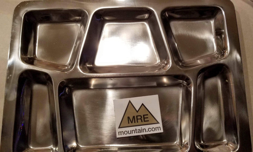 6 Compartment Stainless Steel MRE Tray | Foreign and International MREs
